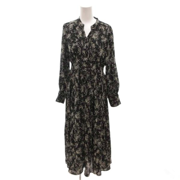 ナチュラルビューティーベーシック 23AW ビオラブーケジョーゼットワンピース ドレス ロング 長袖 フレア 花柄 M 黒 ブラック【ブランド】ナチュラルビューティーベーシック NATURAL BEAUTY BASIC【表記サイズ】M【実寸...