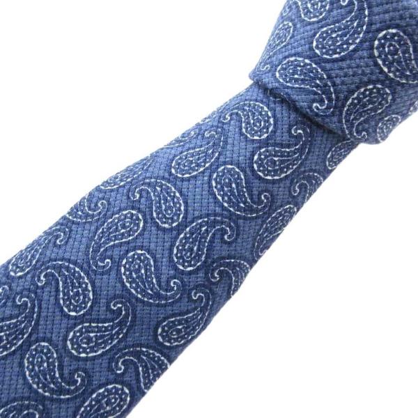 ブリュアー BREUER ネクタイ カジュアル ペイズリー柄 ウール シルク混 紺 ネイビー /GV メンズ【ブランド】ブリュアー BREUER【実寸サイズ】剣先 7.5cm　全長 144cm　【素材】ウール 絹【色】紺 ネイビー 【状態】...
