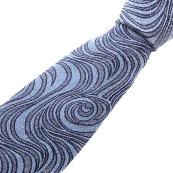 ステファノ カウ Stefano Cau ネクタイ ビジネス 総柄 麻 リネン シルク混 青 ブルー /GV メンズ【実寸サイズ】剣先 8cm　全長 146cm　【素材】麻、絹【色】青 ブルー 【状態】使用感が少なく、かなり状態の良い商品で...