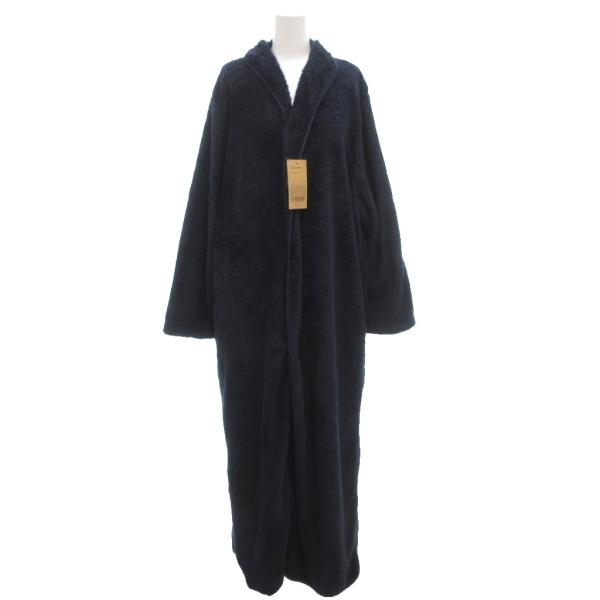 未使用品 セレステラナ Celeste Rana タグ付き ルームウェア フリースボアコート ロング ショールカラー F 紺 ネイビー /GV【表記サイズ】F【実寸サイズ】肩幅：45cm　身幅：56cm　袖丈：57cm　着丈：153cm　　...