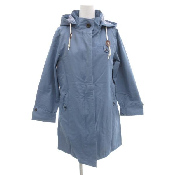 クロコダイル CROCODILE ショートコート スタンドカラー フード 中綿ライナー付 比翼 ナイロン混 M ライトブルー /GV レディース【ブランド】クロコダイル CROCODILE【表記サイズ】M【実寸サイズ】肩幅：38cm　身幅：...