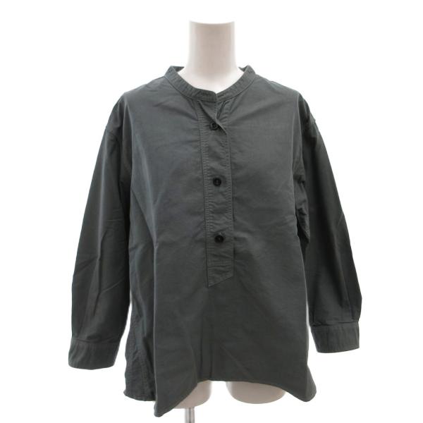 マーガレットハウエル MHL. SOFT HOPSACK P/O SHIRT シャツ ブラウス 長袖 2 グレー /FF レディース【ブランド】マーガレットハウエル MHL.【表記サイズ】2【実寸サイズ】肩幅：45cm　身幅：50cm　袖丈...