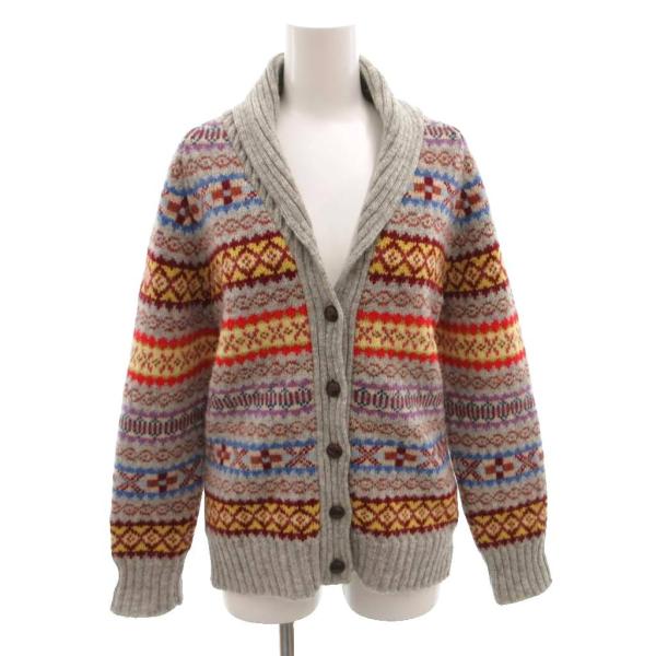 スキャパ SCAPA ニット カーディガン ショールカラー フェアアイル柄 ウール 38 グレー /FF レディース【ブランド】スキャパ SCAPA【表記サイズ】38【実寸サイズ】身幅：45cm　着丈：62cm　ゆき丈：77cm　　【素材】...