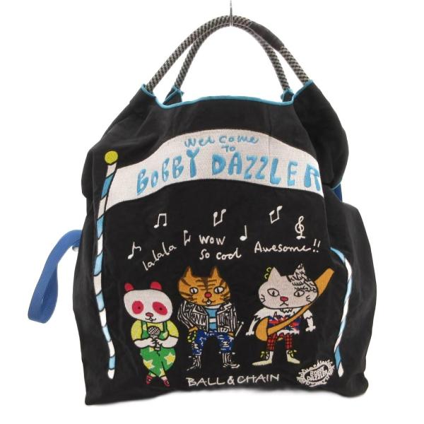 Ball and Chain Bobby Dazzler ハンドバッグ 手提げ 刺繍 アニマル 黒 ブラック /FF レディース【実寸サイズ】持ち手の長さ：19cm　ヨコ：38cm　タテ：31cm　マチ：7cm　ショルダーの長さ：51cm　...