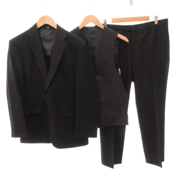 スーツセレクト SUIT SELECT 4点セット 3ピース スーツ ジャケット パンツ ジレ ベスト ネクタイ AB6 黒 ブラック /FF メンズ【ブランド】スーツセレクト SUIT SELECT【表記サイズ】AB6【実寸サイズ】ジャケ...