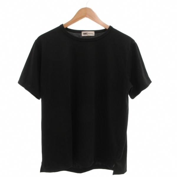 ワークウェアスーツ WWS カットソー Tシャツ 半袖 L 黒 ブラック /MG メンズ【表記サイズ】L【実寸サイズ】肩幅：45cm　身幅：50cm　着丈：67cm　袖丈：20cm　　【素材】ポリエステル【色】黒 ブラック【状態】・胸にシミ...
