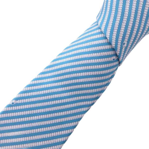 未使用品 ブルガリ BVLGARI タグ付き ネクタイ レギュラータイ ストライプ シルク 絹 青 ブルー /FF メンズ【ブランド】ブルガリ BVLGARI【実寸サイズ】大剣8cm　全長144cm　【素材】絹【色】青 ブルー 【状態】未使...