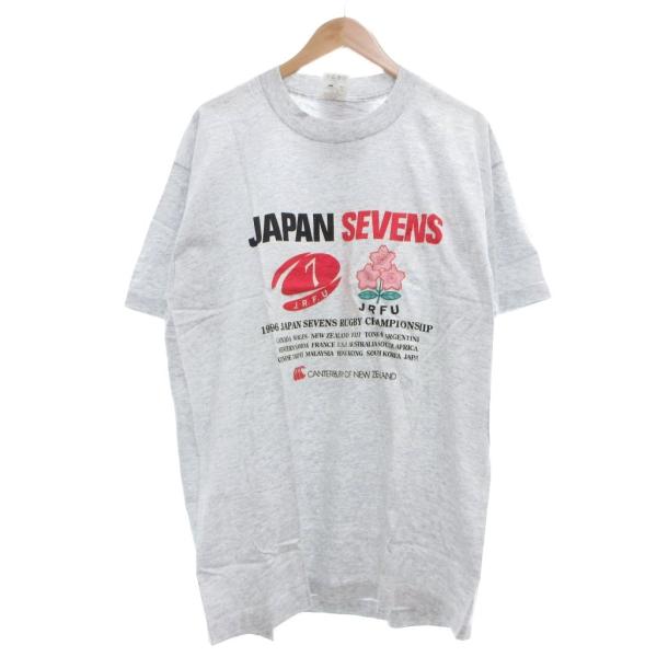 未使用品 カンタベリー CANTERBURY タグ付き JAPAN SEVENS Tシャツ 半袖 プリント XL グレー /MG メンズ【ブランド】カンタベリー CANTERBURY【表記サイズ】XL【実寸サイズ】肩幅：55cm　身幅：58...