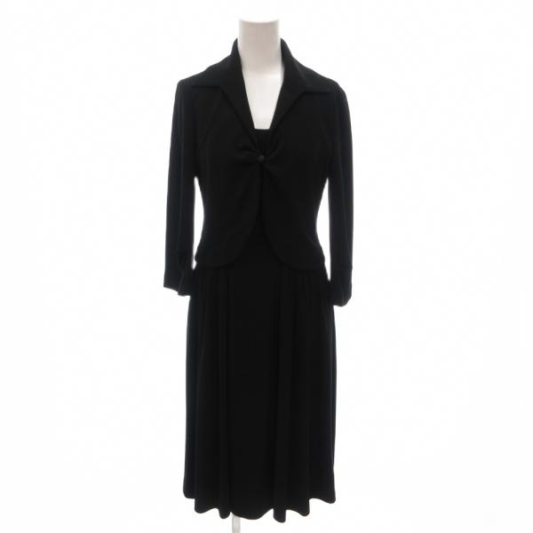 シビラ SYBILLA セットアップ フォーマル ジャケット 七分袖 ロングワンピース ノースリーブ フレア M 黒 ブラック /FF レディース【ブランド】シビラ SYBILLA【表記サイズ】M【実寸サイズ】肩幅：34cm　身幅：41cm...