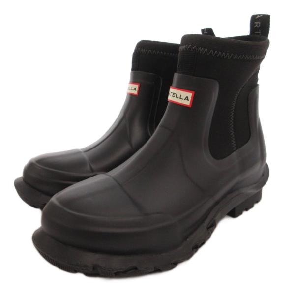 ステラマッカートニー STELLA McCARTNEY ×HUNTER レインブーツ 長靴 ショート ロゴ 黒 ブラック UK9 /FF 【ブランド】ステラマッカートニー STELLA McCARTNEY【表記サイズ】UK9（27.5cm相...