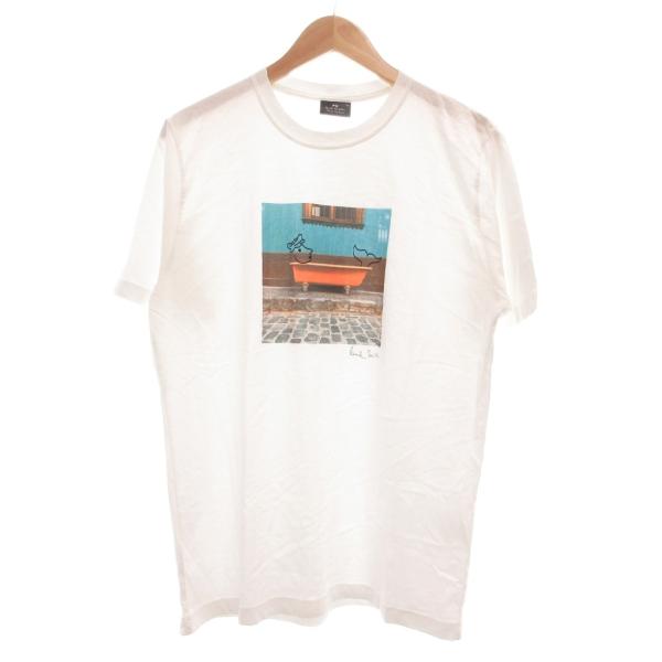 ポールスミス PAUL SMITH drawn by paul 美品 Tシャツ 半袖 カットソー プリント XL 白 ホワイト /MG メンズ【ブランド】ポールスミス PAUL SMITH【表記サイズ】XL【実寸サイズ】肩幅：45cm　身幅...