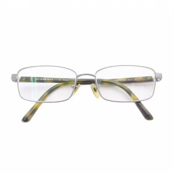 バーバリー BURBERRY メガネ スクエア 眼鏡 度入り 55□17 145 シルバー色 緑 グリーン B 1287TD /SR レディース【ブランド】バーバリー BURBERRY【表記サイズ】55□17 145【実寸サイズ】レンズの大...