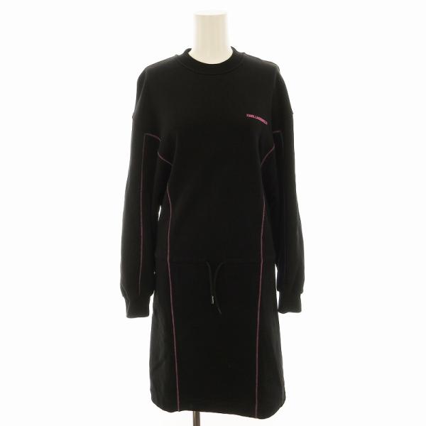カールラガーフェルド KARL LAGERFELD ワンピース ひざ丈 黒 長袖 XS 黒 ブラック 850960678B01 /EE レディース【ブランド】カールラガーフェルド KARL LAGERFELD【表記サイズ】XS【実寸サイズ】...