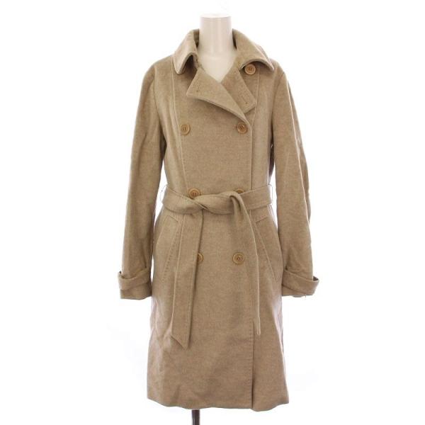 マックスマーラステュディオ Max Mara Studio チェスターコート ロング ウエストベルト ウール I38 ベージュ /BM レディース【ブランド】マックスマーラステュディオ Max Mara Studio【表記サイズ】I38【実...