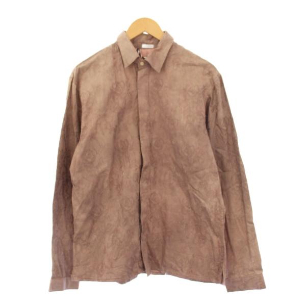 インペリアル POST IMPERIAL シャツ 長袖 総柄 刺繍 M 茶 /KH 【表記サイズ】M【実寸サイズ】肩幅：47cm　身幅：52cm　着丈：68.5cm　袖丈：64cm　　【素材】綿【色】茶 ブラウン【状態】襟が黄ばんでいます。...