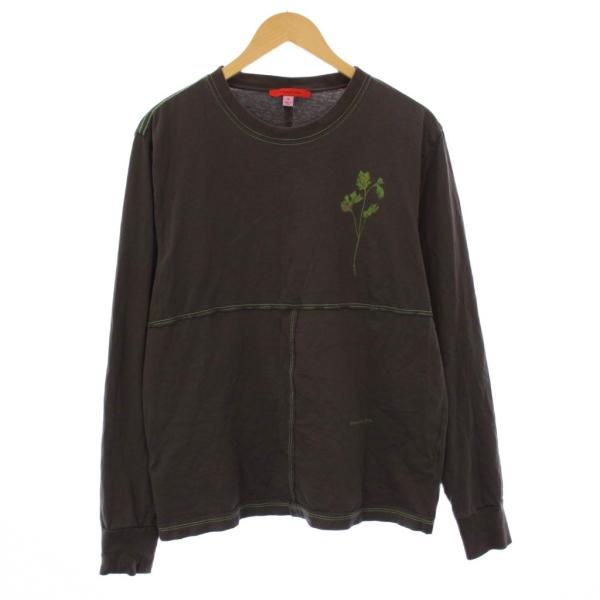エコーズラッタ Eckhaus Latta LAPPED LONG SLEEVE Tシャツ ロンT カットソー 長袖 M 茶 /KH メンズ【表記サイズ】M【実寸サイズ】肩幅：45cm　身幅：53cm　着丈：63cm　袖丈：64cm　　【素...