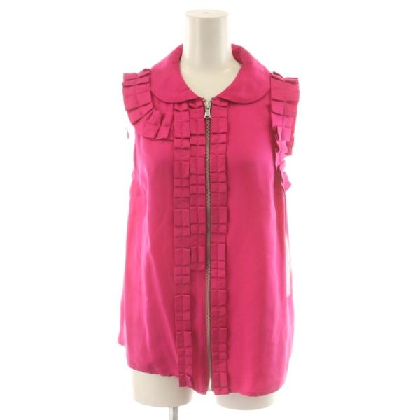 未使用品 マークバイマークジェイコブス MARC by MARC JACOBS シャツ ブラウス 絹 シルク 4 ピンク ノースリーブ ジップアップ【ブランド】マークバイマークジェイコブス MARC by MARC JACOBS【表記サイズ...