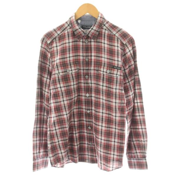 ドルチェ&amp;ガッバーナ ドルガバ DOLCE&amp;GABBANA シャツ 長袖 チェック柄 15.5/39 赤 レッド /AN51 メンズ【ブランド】ドルチェ&amp;ガッバーナ ドルガバ DOLCE&amp;GABBANA【表記...
