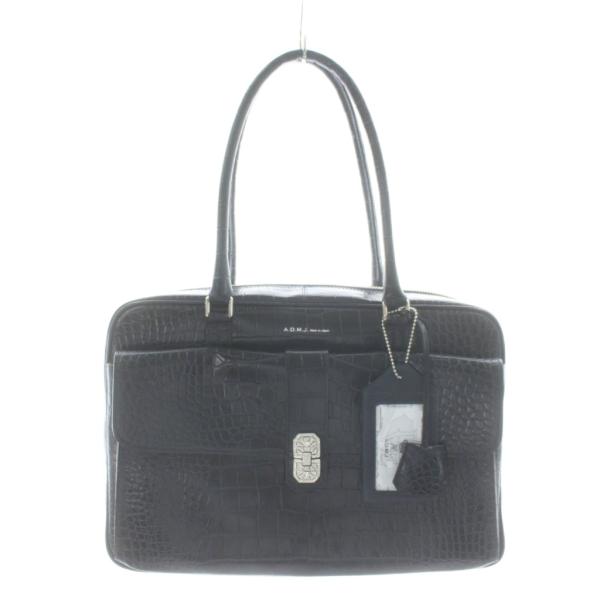 ADMJ アクセソワ Accessoires De Mademoiselle ハンドバッグ ショルダーバッグ クロコ型押し レザー 紺 ネイビー /AN4 レディース【ブランド】ADMJ アクセソワ Accessoires De Madem...