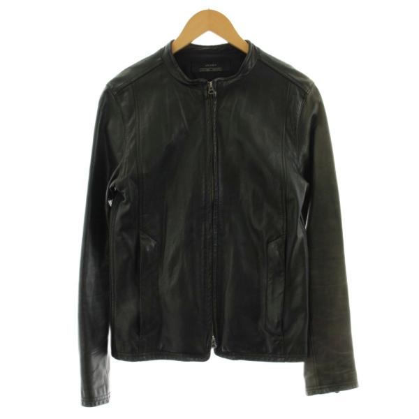 シャマ SHAMA シングルライダースジャケット ジップアップ 牛革 38 黒 ブラック /KU メンズ【ブランド】シャマ SHAMA【表記サイズ】38【実寸サイズ】肩幅：38cm　身幅：40cm　着丈：60cm　袖丈：61cm　　【素材】...