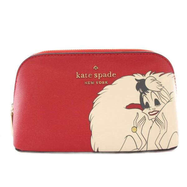 ケイトスペード KATE SPADE Small Cosmetic Case Disney ポーチ ラウンドファスナー レザー 赤 K8243 /TK レディース【ブランド】ケイトスペード KATE SPADE【実寸サイズ】ヨコ：17.5c...
