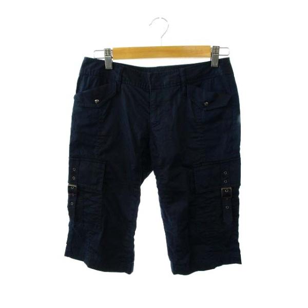 ネイヴ Nave パンツ カーゴ ハーフ リネン混 0 紺 /KZ レディース【中古】【ベクトル 古着】【ブランド】ネイヴ Nave【表記サイズ】0【実寸サイズ】ウエスト：66cm　もも幅：46cm　裾幅：40cm　股上：19cm　股下：3...
