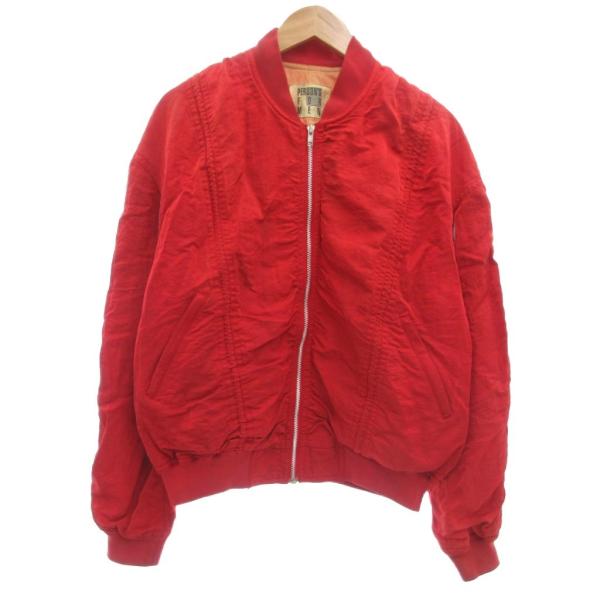 パーソンズ フォー メン PERSSON'S FOR MEN ジャケット 上着 赤 レッド 長袖 スタンドカラー フロントジップ /ML ■GY12 メンズ【表記サイズ】サイズ表記なし(実寸サイズをご参考ください。)【実寸サイズ】肩幅：61...
