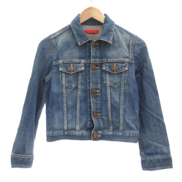 レッドカード RED CARD コンパクト ストレッチデニム ジャケット ショート丈 1 ブルー系 ヴィンテージライク /UO ■GY12 レディース【ブランド】レッドカード RED CARD【表記サイズ】1【実寸サイズ】肩幅：36cm　身...