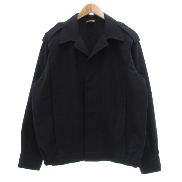 フランス軍 TONDO社 1994年 ブルゾン L 紺 ネイビー 長袖 エポレット 裾リブ /SX ■GY06 メンズ【表記サイズ】L【実寸サイズ】肩幅：51cm　身幅：61cm　袖丈：63cm　着丈：69cm　　【素材】品質タグに記載なし...