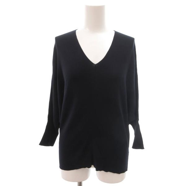 ダーマコレクション dama collection 美品 ニット 絹 シルク 2 紺 ネイビー 無地 Vネック 長袖 /SJ ■GY06 レディース【ブランド】ダーマコレクション dama collection【表記サイズ】2【実寸サイズ】...