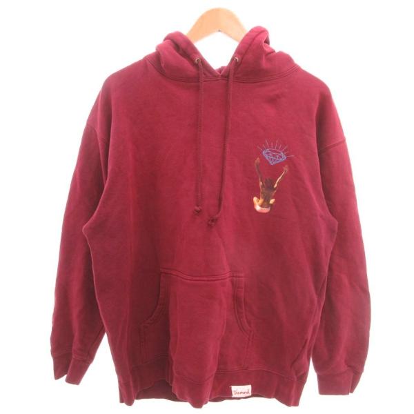 diamond supply co パーカー LARGE 赤紫 バイオレット フード付き 長袖 グラフィックプリント /SJ ■GY06 メンズ【表記サイズ】LARGE【実寸サイズ】肩幅：56cm　身幅：59cm　袖丈：55cm　着丈：68...