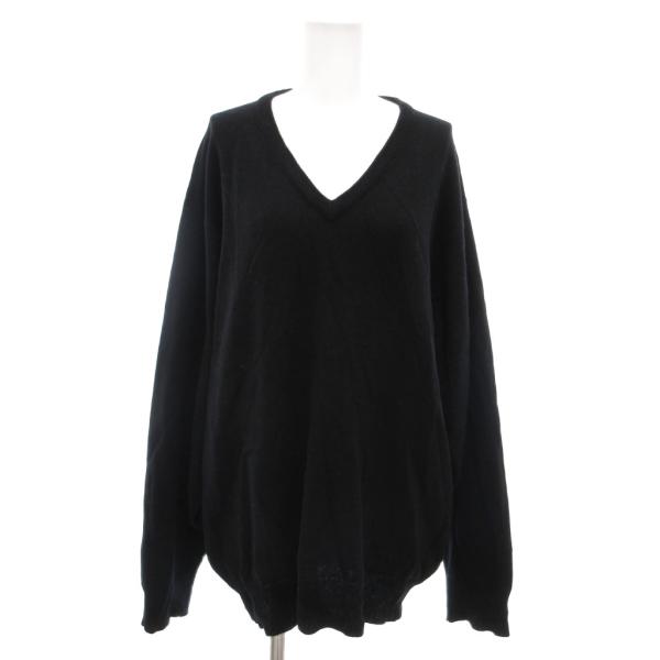 Dignity ニット セーター カシミヤ L 黒 ブラック Vネック 長袖 /NL ■GY06 レディース【表記サイズ】L【実寸サイズ】身幅：52cm　着丈：73cm　ゆき丈：85cm　　【素材】カシミヤ【色】黒 ブラック 【状態】・前後...