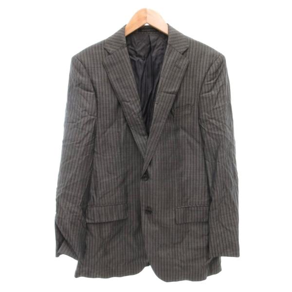 ヒルトンタイム HILTON TIME テーラードジャケット 絹 シルク 92YA6 グレー ストライプ柄 /NL ■GY06 メンズ【ブランド】ヒルトンタイム HILTON TIME【表記サイズ】92YA6【実寸サイズ】肩幅：44cm　身...