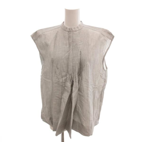 ドゥロワー Drawer ピンタックノースリーブブラウス フレンチスリーブ 36 ライトグレー 6521-299-0779 /YJ ■GY06 レディース【ブランド】ドゥロワー Drawer【表記サイズ】36【実寸サイズ】身幅：55cm　着...