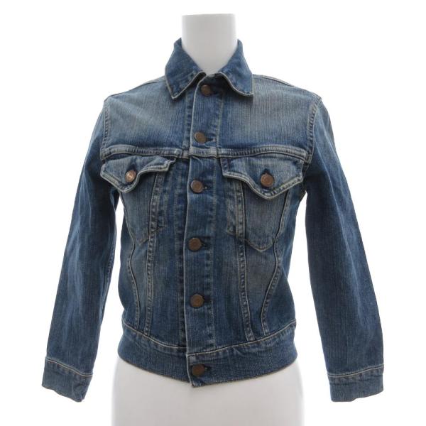GLOBALE デニムジャケット XS Gジャン ジージャン インディゴブルー /AE ■GY06 レディース【表記サイズ】XS【実寸サイズ】肩幅：36cm　身幅：37cm　袖丈：46cm　着丈：45cm　　【素材】綿 ポリウレタン【色】イ...