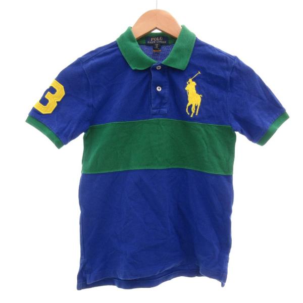 ポロ ラルフローレン POLO RALPH LAUREN ポロシャツ S 8 ロゴ 刺繍 半袖 鹿の子 青 ブルー 緑 グリーン /AE ■GY06 キッズ【ブランド】ポロ ラルフローレン POLO RALPH LAUREN【表記サイズ】S...