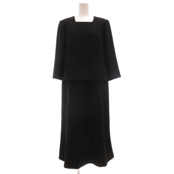 ピエールカルダン Pierre Cardin フォーマル 13 黒 ブラック スクエアネック 七分袖 プリーツデザイン /ML ■GY06 レディース【ブランド】ピエールカルダン Pierre Cardin【表記サイズ】13【実寸サイズ】肩...