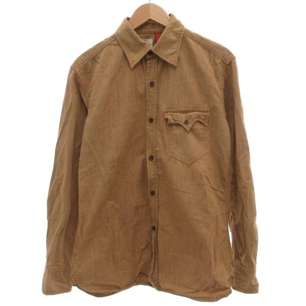 リーバイス レッドループ LEVI'S redloop シャツ L 長袖 ロゴ 無地 ベージュ /AE ■GY12 メンズ【ブランド】リーバイス レッドループ LEVI'S redloop【表記サイズ】L【実寸サイズ】肩幅：47cm　身幅：...
