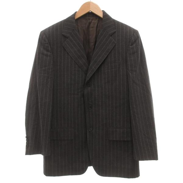 ビームスエフ BEAMS F テーラードジャケット 48 総裏地 シングル ストライプ グレー 秋冬 /AE ■GY12 メンズ【ブランド】ビームスエフ BEAMS F【表記サイズ】48【実寸サイズ】肩幅：46cm　身幅：54cm　袖丈：5...