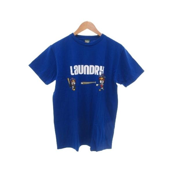 未使用品 ランドリー Laundry タグ付き Tシャツ L 青 ブルー 半袖 クルーネック ロゴ キャラクタープリント /YF ■GY06 メンズ【ブランド】ランドリー Laundry【表記サイズ】L【実寸サイズ】肩幅：46cm　身幅：5...