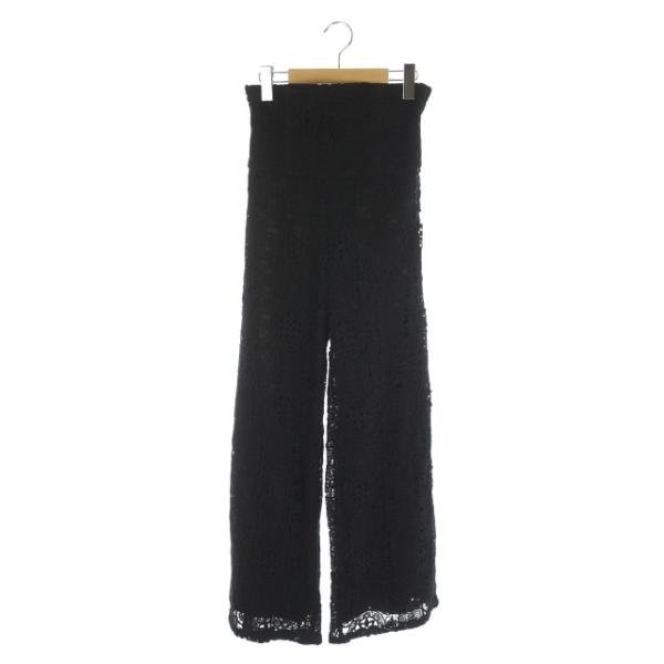 スナイデル snidel 17SS パンツ ストレート レース レースアップ 1 黒 /DF ■OS レディース 【中古】【ベクトル 古着】【ブランド】スナイデル snidel【表記サイズ】1【実寸サイズ】ウエスト：62cm　もも幅：27c...