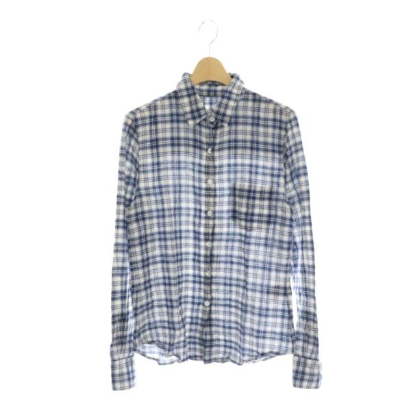 バンドオブアウトサイダーズ Band of Outsiders ボーイ boy. チェック柄長袖シャツ US 1 青 白 ブルー ホワイト /MI ■OS レディース【ブランド】バンドオブアウトサイダーズ Band of Outsiders...