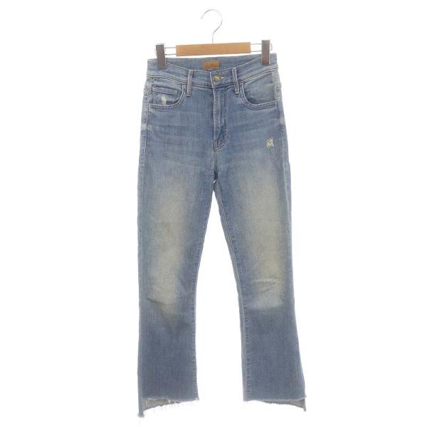 マザー mother INSIDER CROP ダメージ加工 カットオフデニムパンツ ジーンズ フレア 24 ライトブルー /HS ■OS レディース【ブランド】マザー mother【表記サイズ】24（日本サイズXS相当）【実寸サイズ】ウエ...
