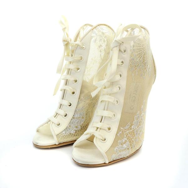 ジミーチュウ JIMMY CHOO FREYA 100 ブーティ オープントゥ レース 35 22cm 白 ホワイト /AK12 レディース【ブランド】ジミーチュウ JIMMY CHOO【表記サイズ】35（日本サイズ22cm相当）【実寸サイ...