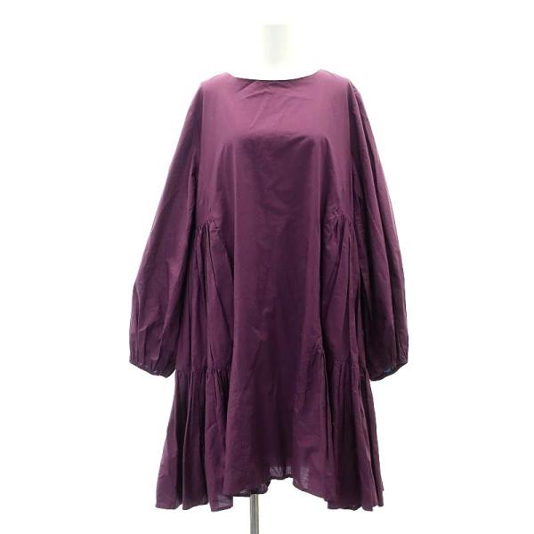 マーレット Merlette トゥモローランド別注 BYWARD ティアードワンピース 膝丈 ギャザー 長袖 紫 パープル /HK ■OS レディース【ブランド】マーレット Merlette【表記サイズ】サイズ表記なし（実寸サイズ参照）【実...