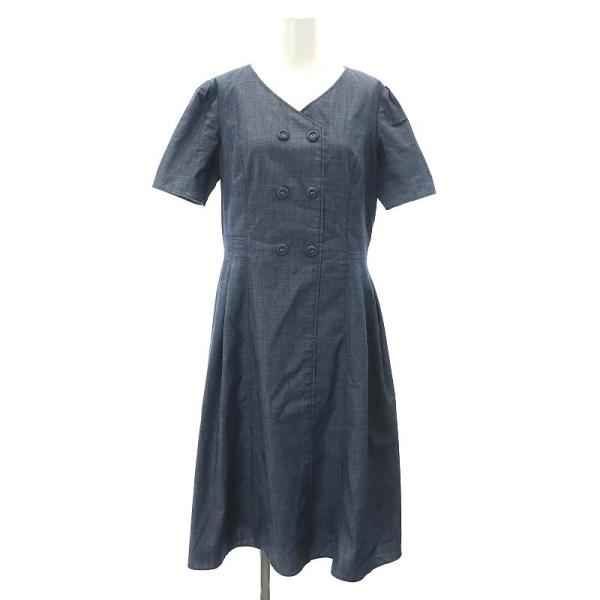 トッカ TOCCA 2024 PRE FALL DENIM LADY デニムワンピース ひざ丈 半袖 6 紺 ネイビー /DF ■OS レディース【ブランド】トッカ TOCCA【表記サイズ】6（日本サイズXL相当）【実寸サイズ】肩幅：38c...