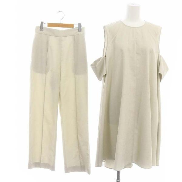 リムアーク 23SS Covered arm set up セットアップ 上下 チュニック ノースリーブ パンツ ストレート 38 ライトグレージュ レディース【ブランド】リムアーク rim.ark 【表記サイズ】38（日本サイズM相当）【...