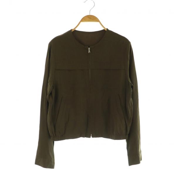 ルーニィ LOUNIE ジップアップ ブルゾン フルジップ ノーカラー 38 M カーキ 緑 グリーン /YQ ■OS レディース【ブランド】ルーニィ LOUNIE【表記サイズ】38（日本サイズM相当）【実寸サイズ】身幅：約45cm　着丈：...