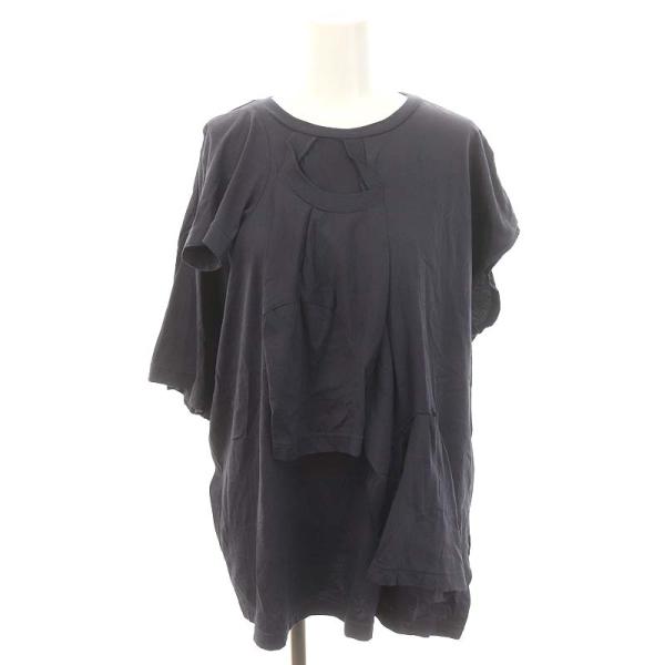 エンフォルド ENFOLD 24AW ROYAL ORGANIC RECONSTRUCTION T-SHIRT カットソー 変形 半袖 38 チャコール /MF ■OS レディース【ブランド】エンフォルド ENFOLD【表記サイズ】38（日...