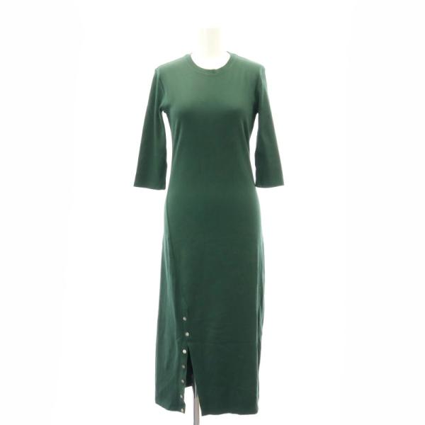 セオリー Theory スリット ワンピース 五分袖 コットン S 緑 グリーン /NR ■OS レディース【ブランド】セオリー Theory【表記サイズ】S【実寸サイズ】肩幅：34.5cm　身幅：37cm　袖丈：36cm　総丈：116.5...